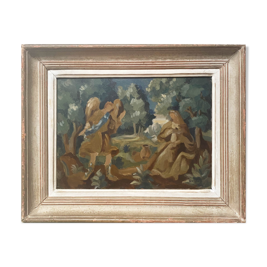 Tableau hsp "l'annonce faire à marie" maurice rocher (1918-1995 ...