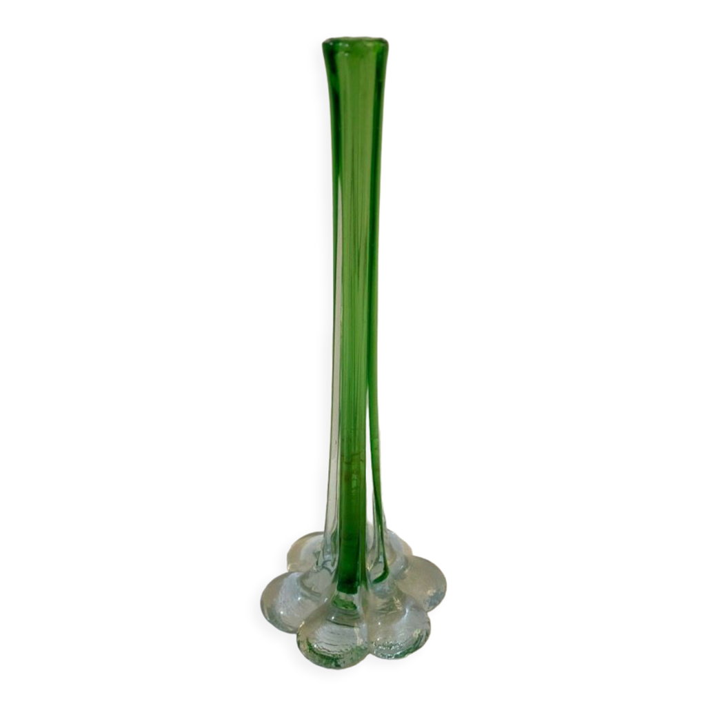 Vase soliflore vintage en verre moulé | Selency