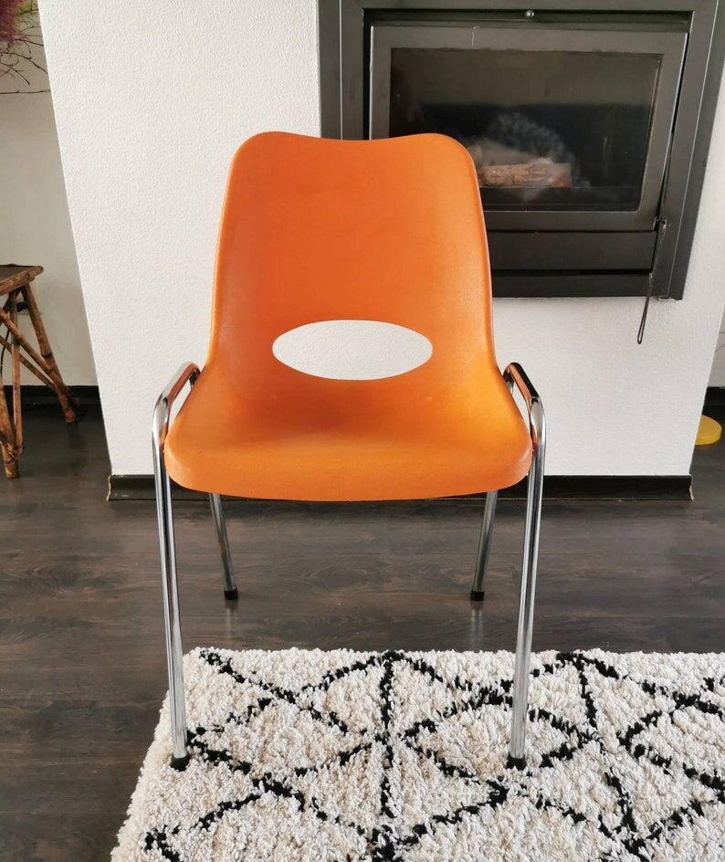 Chaise baquet design anglais vintage, années 70 | Selency