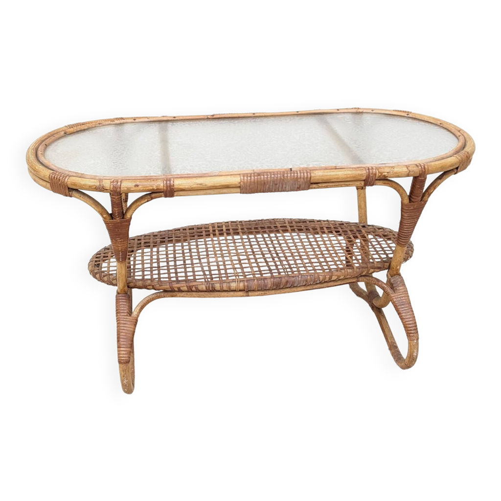 Table basse en rotin | Selency