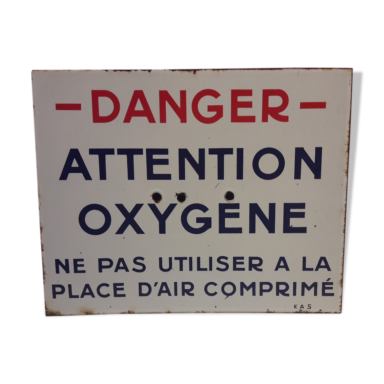 Plaque danger oxygène émaillée | Selency
