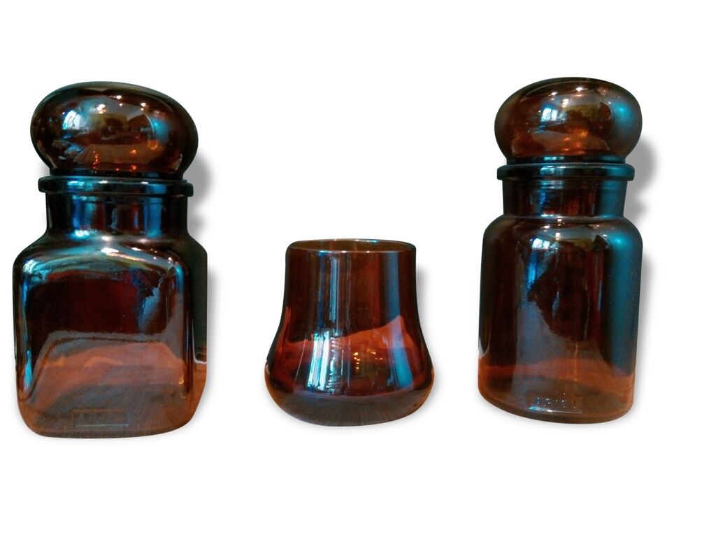 Pots en verre brun | Selency