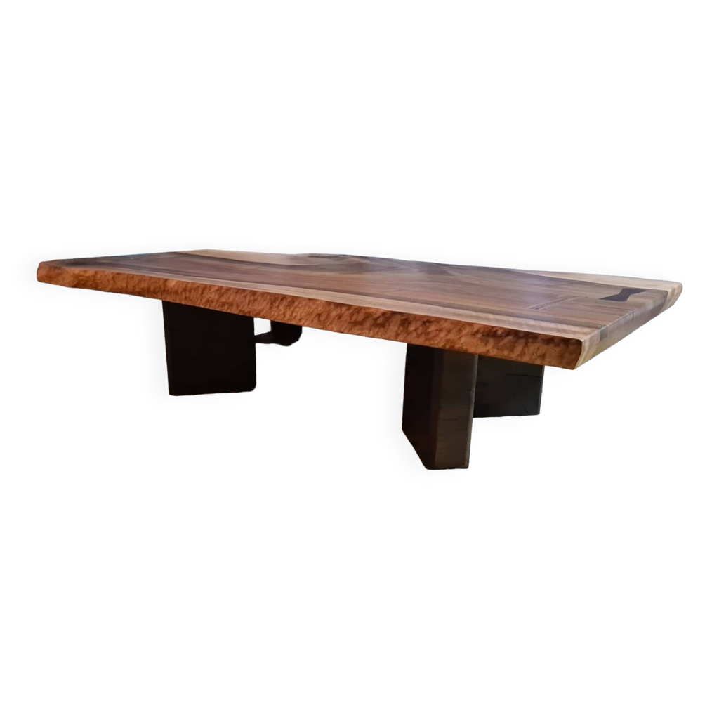 Table basse en noyer massif | Selency