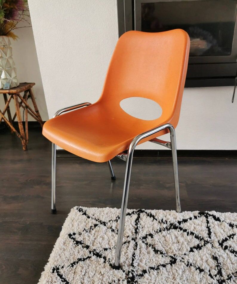 Chaise baquet design anglais vintage, années 70 | Selency