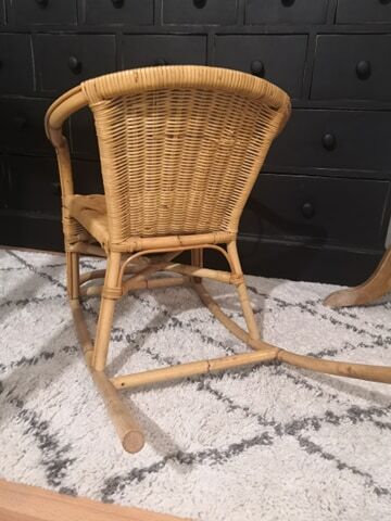 Rocking chair pour enfant en rotin | Selency