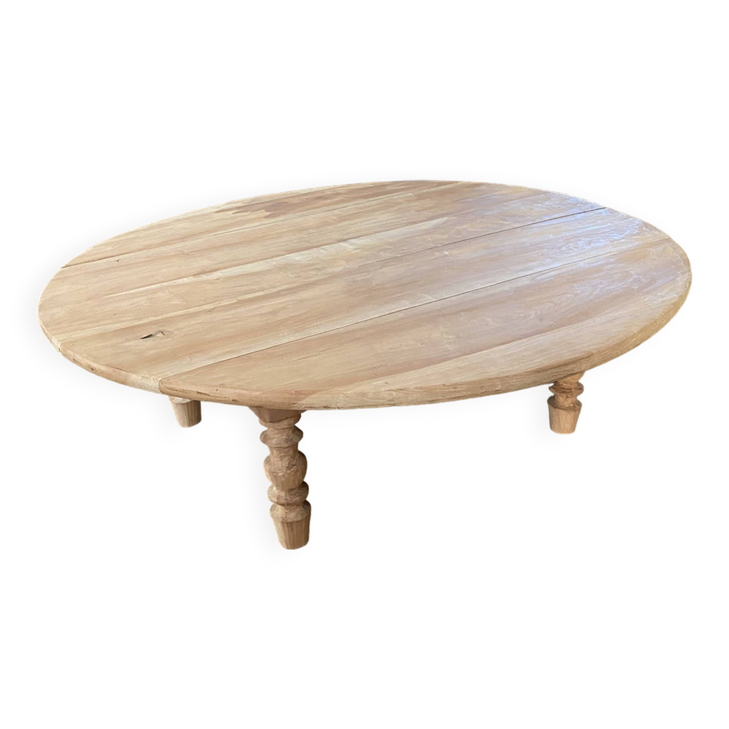 Table basse ronde en bois massif | Selency