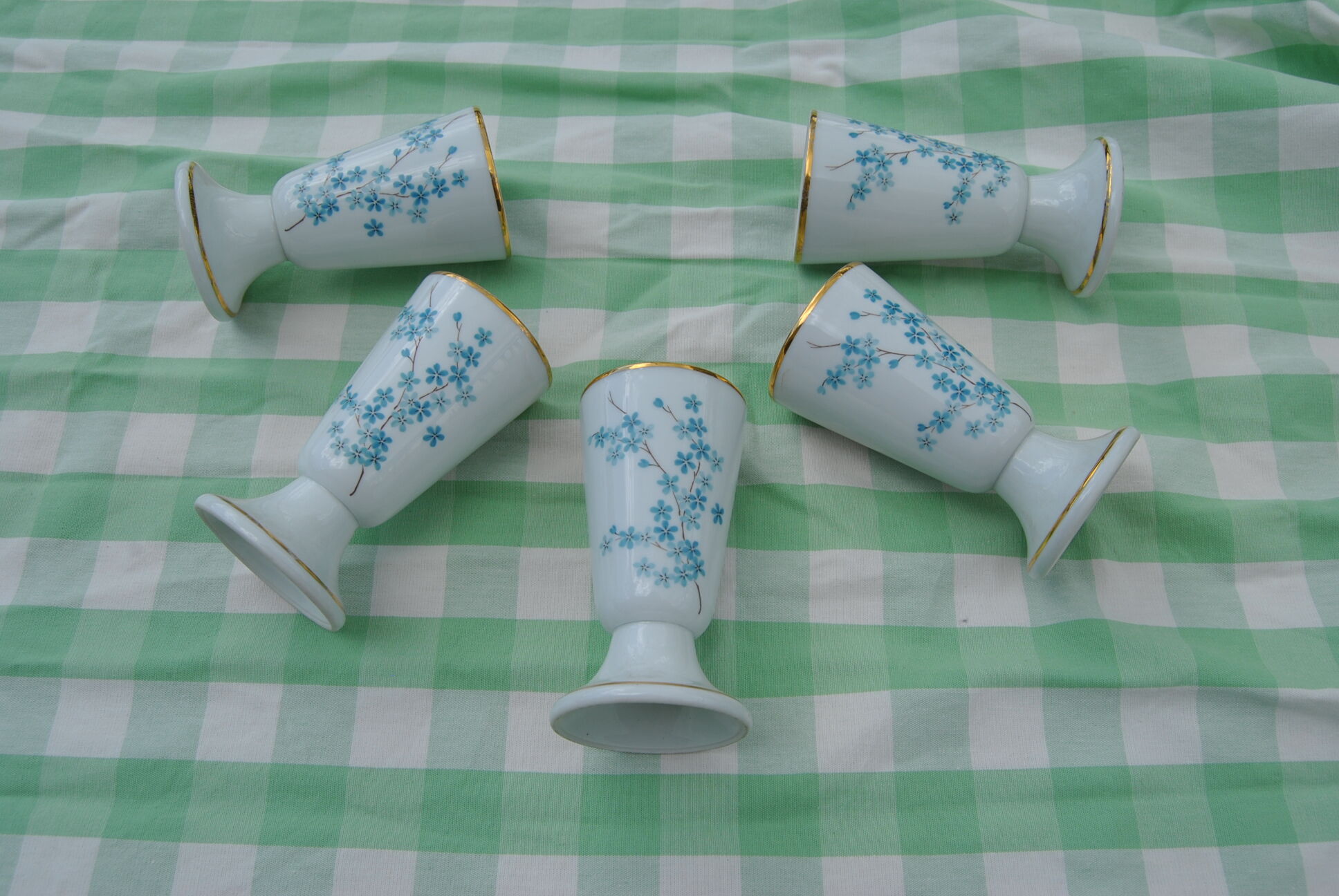 Tasses type mazagran Myosotis en porcelaine de Limoges - Vintage ...