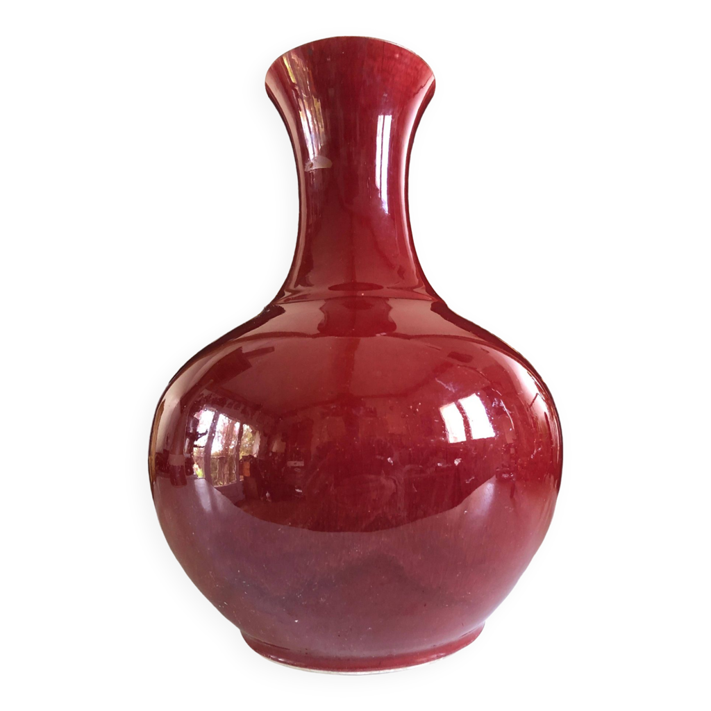 Vase en porcelaine monochrome Pansu, Chine Dynastie Qing XIXème | Selency