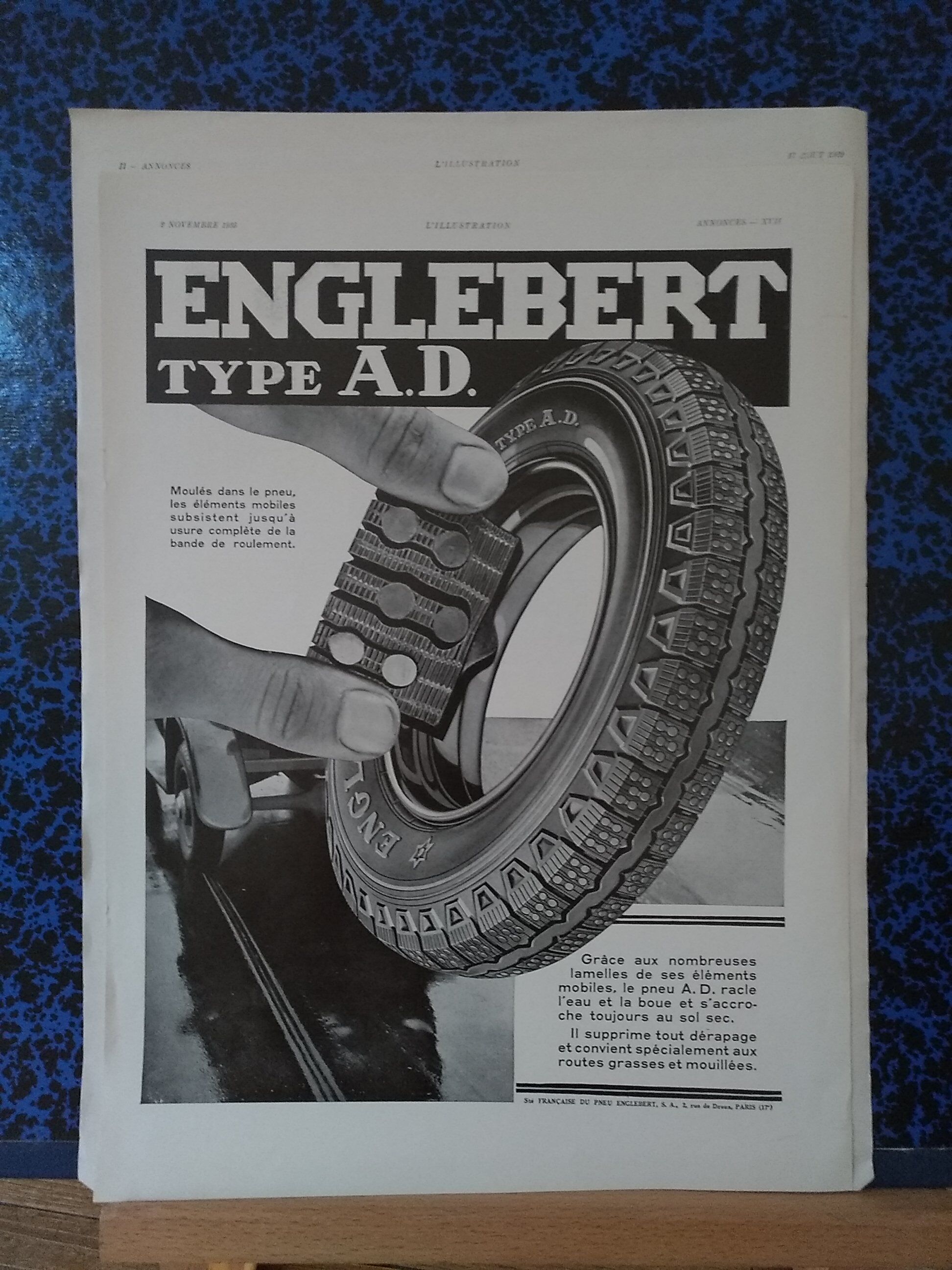 Une publicité papier pneu Englebert | Selency