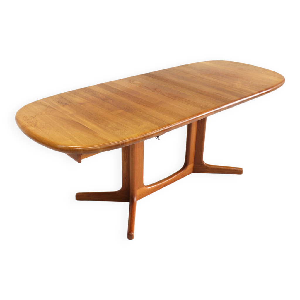 Table à manger ovale extensible vintage Glostrup danoise en teck massif des années 1960 | Selency