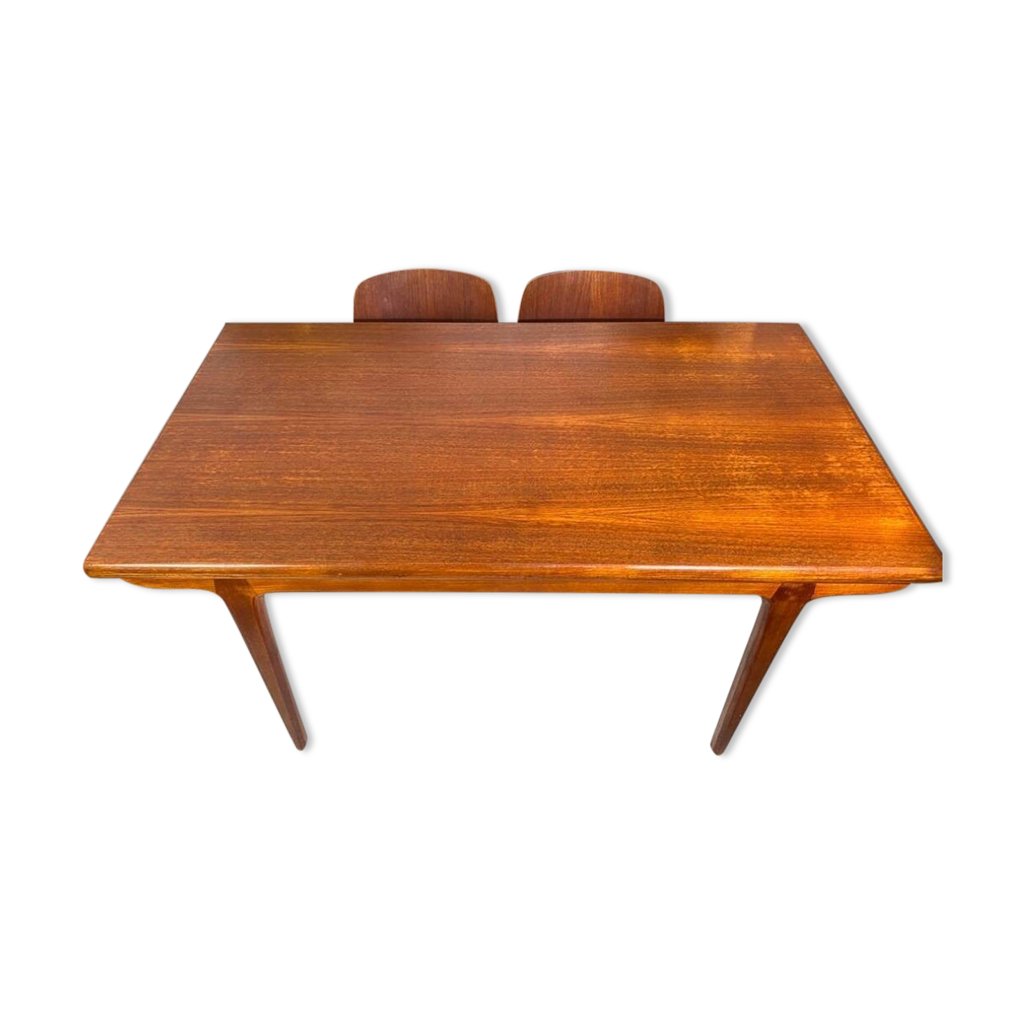 Table de salle à manger en teck avec rallonges par Jean Tricoire ...