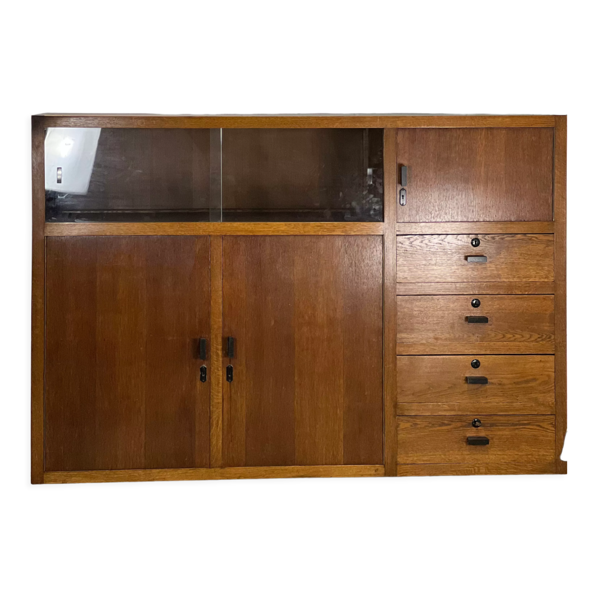 Vitrine, placard, commode vintage en bois profond | Selency