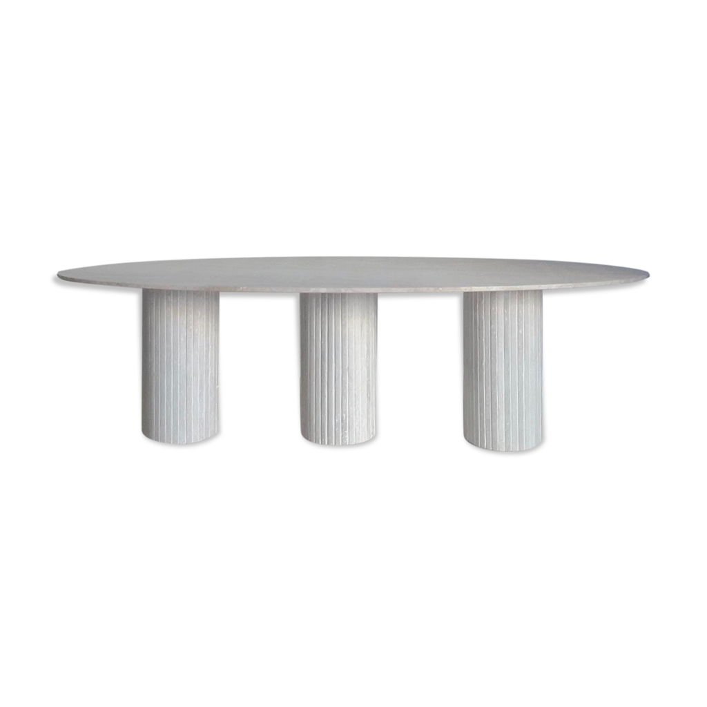 Table à manger ovale - calypso - 250x100 - travertin naturel | Selency