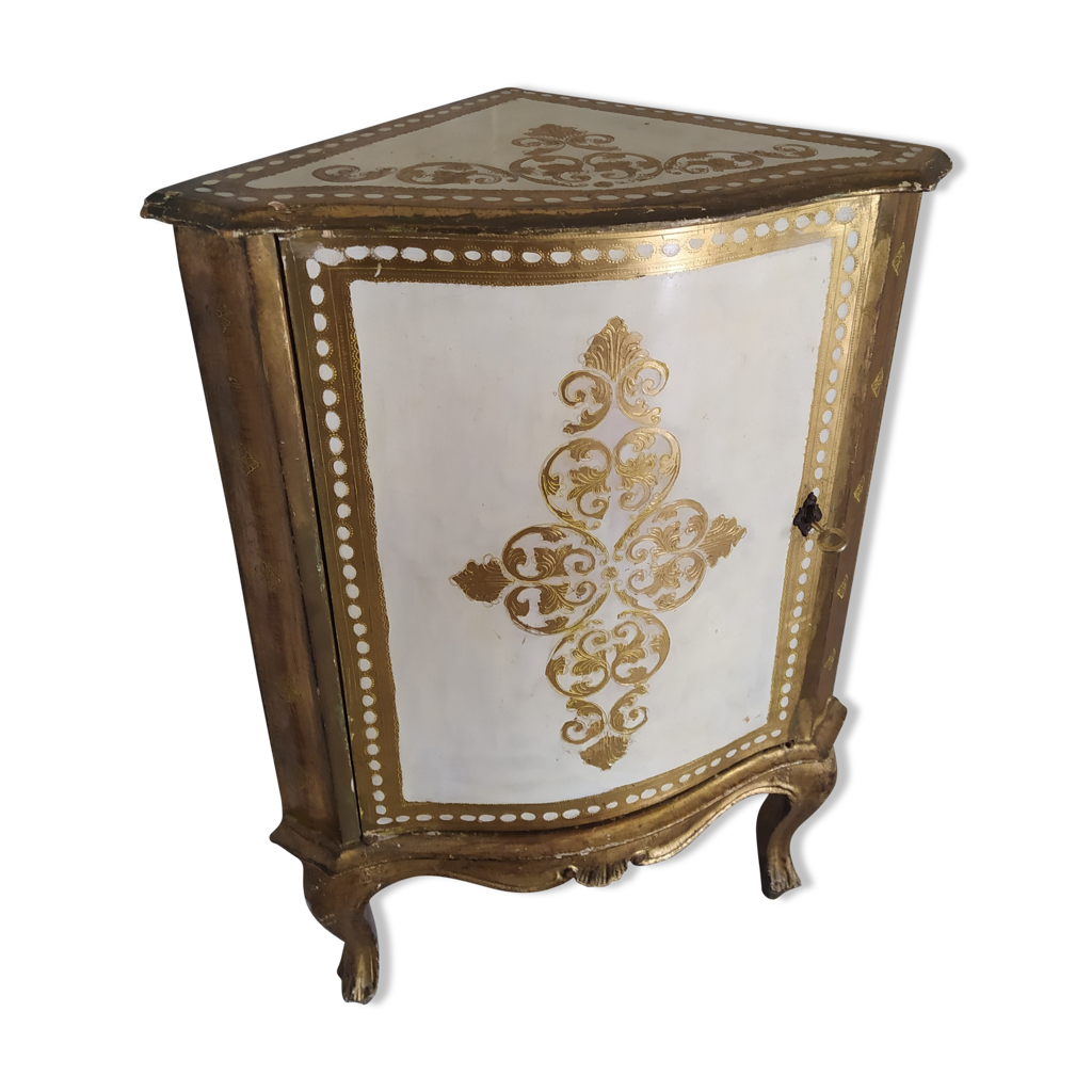 Meuble d'angle venitien doré | Selency