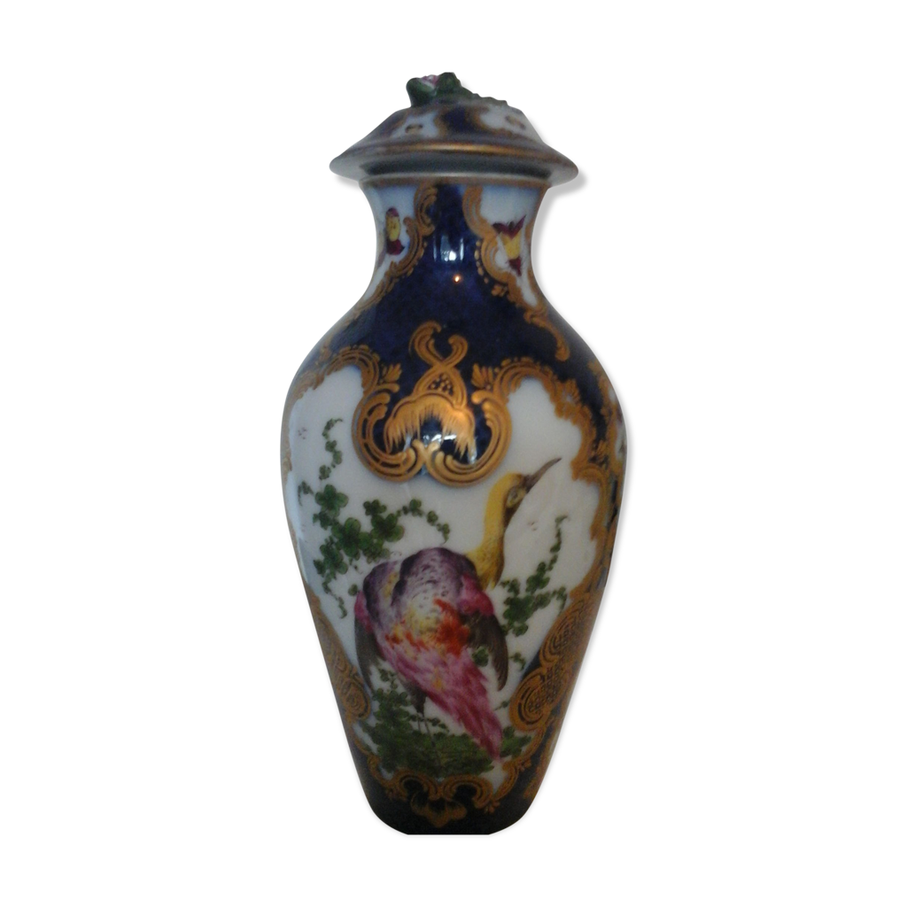 Samson porcelain vase in the style "Chelsea blue" late 19 century (26cm ...
