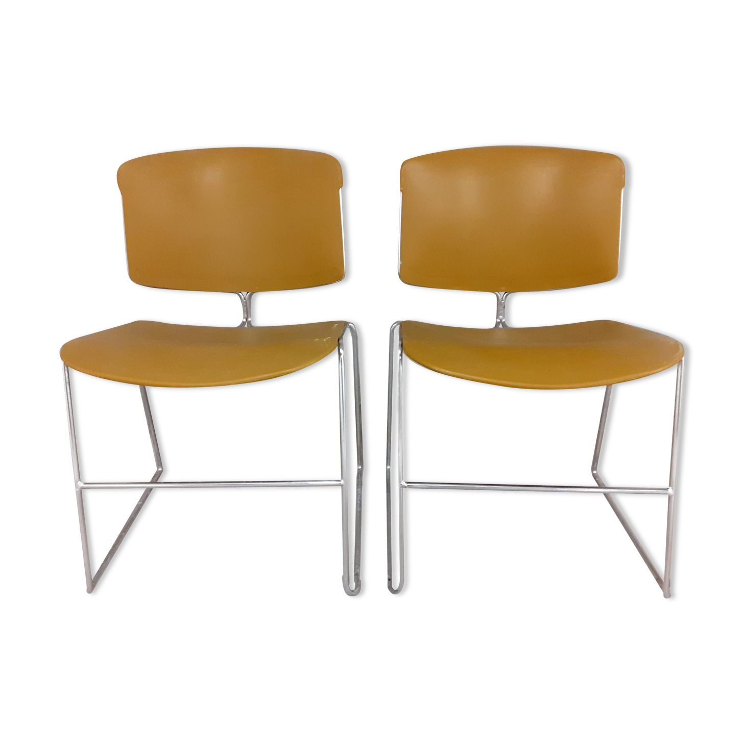 2 chaises empilables de Max Stacker pour Steelcase années 70 | Selency