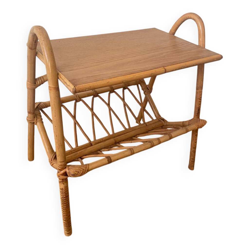 Table d'appoint en rotin | Selency