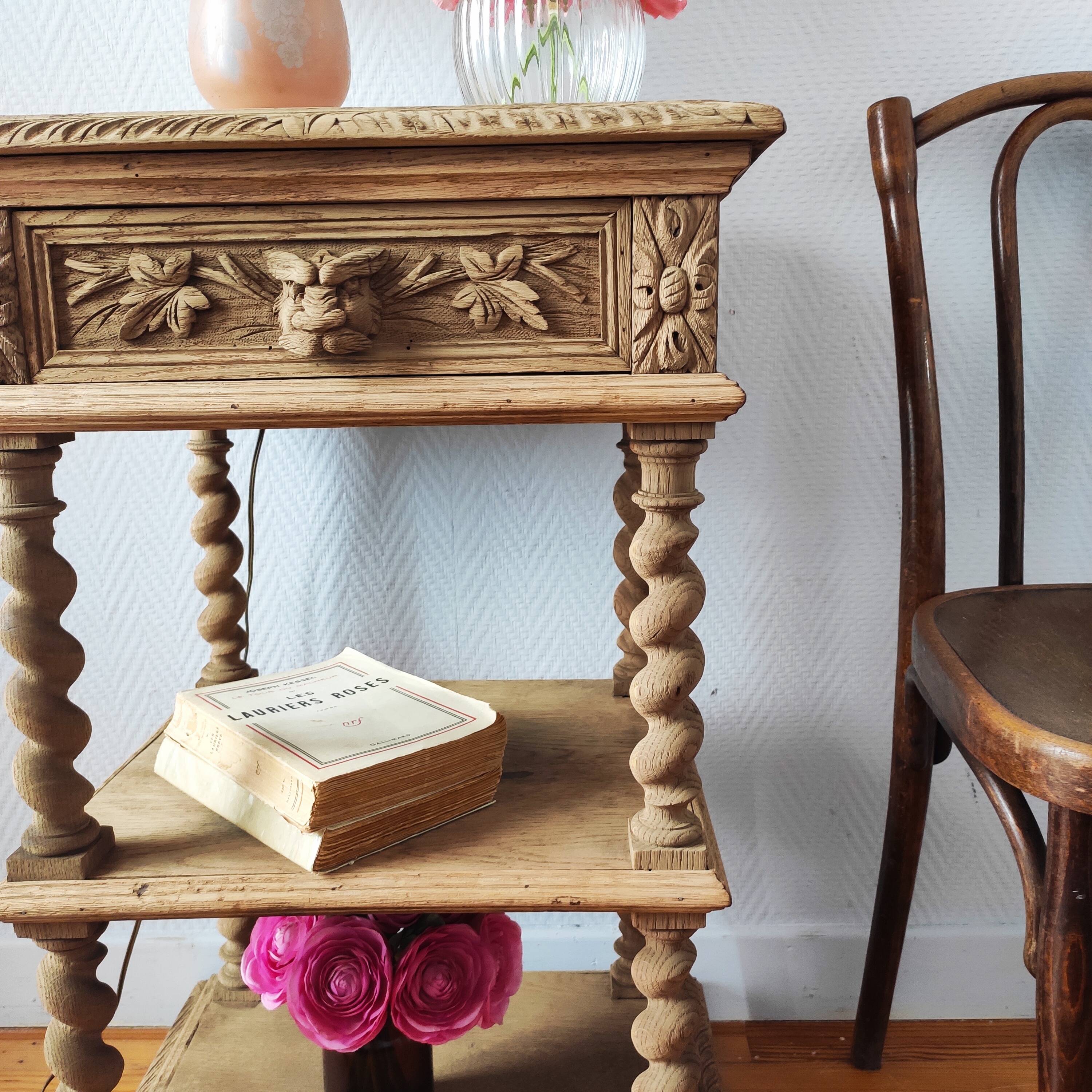 Ancienne console chêne massif style Louis XIII | Selency