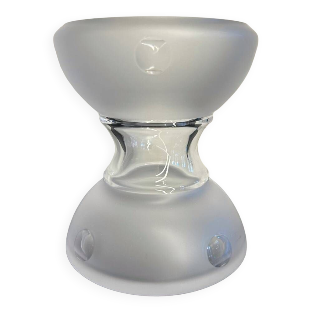 Diabolo design crystal vase from the 80s | Selency