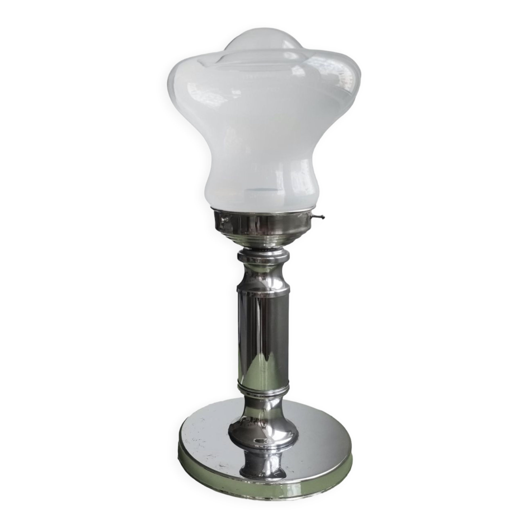 Lampe de table de buffet chromée en verre clair moderne en verre clair ...