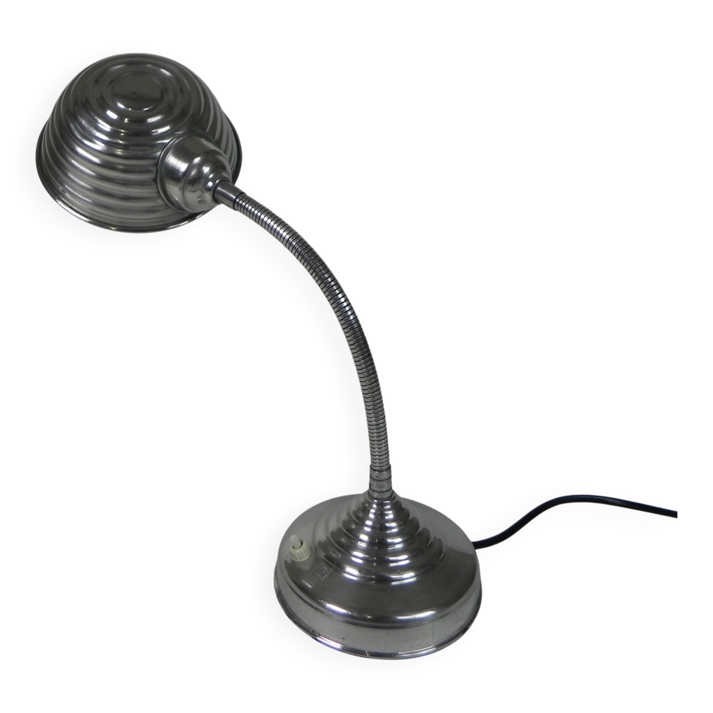 Aluminum vintage desk lamp with bending rod, 1950s | Selency
