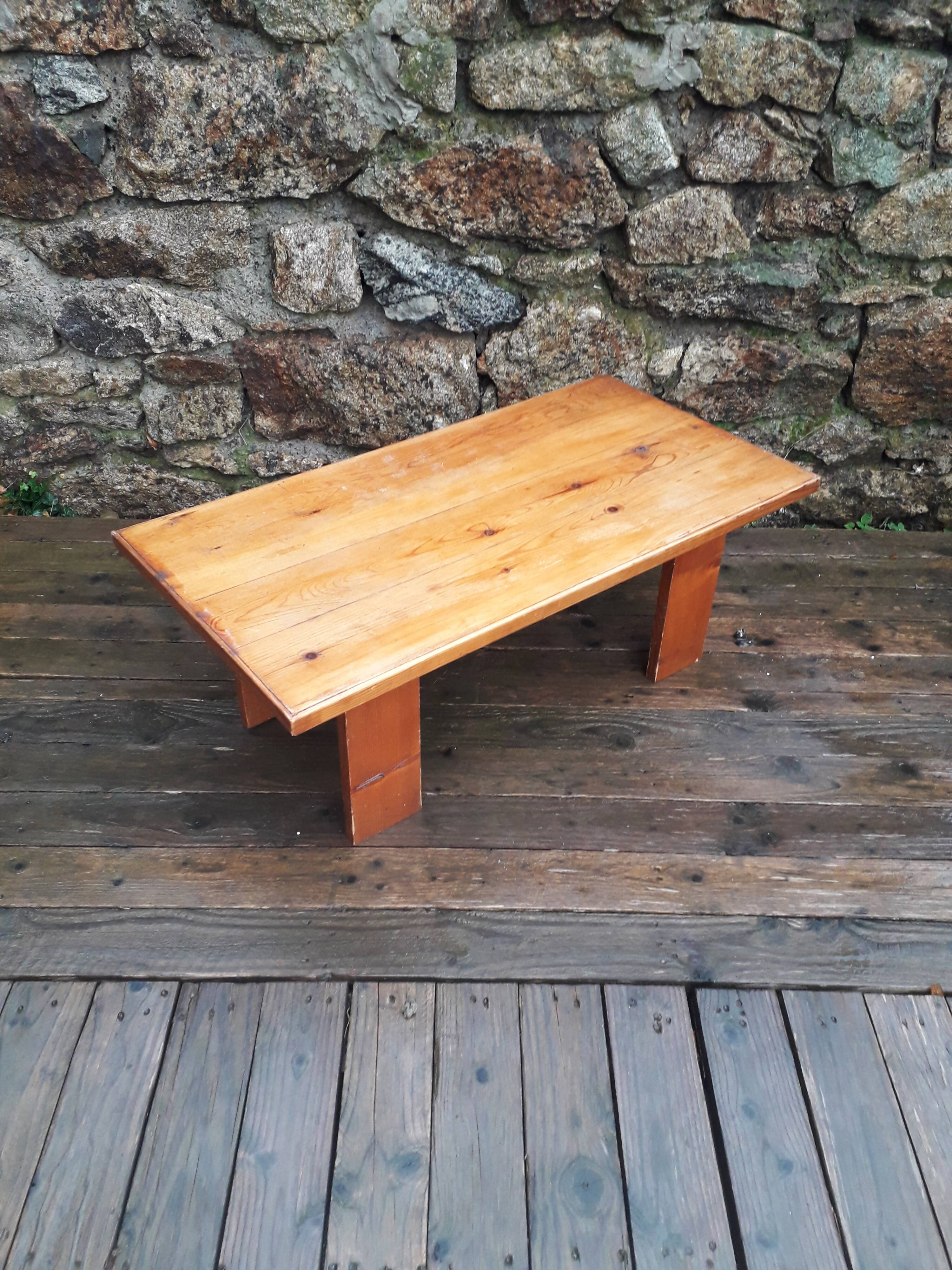 Table basse ancienne - Bois massif - 1950 | Selency