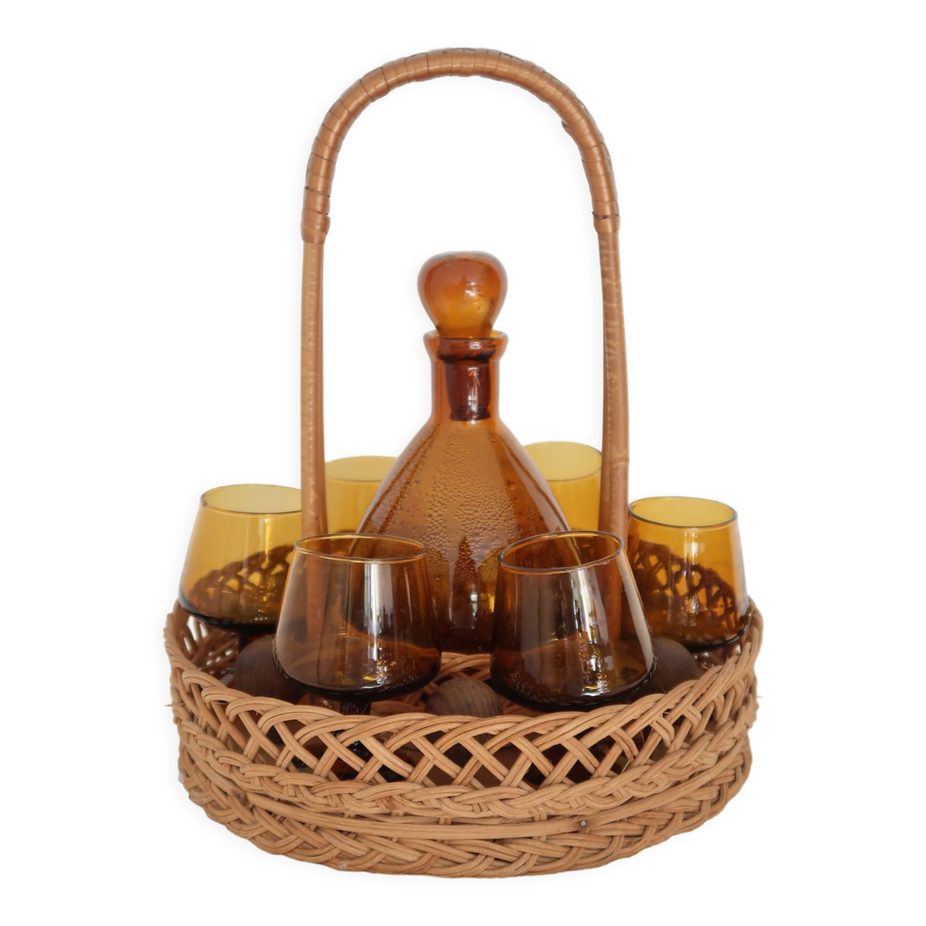 Service à Liqueur Verre Ambré Selency