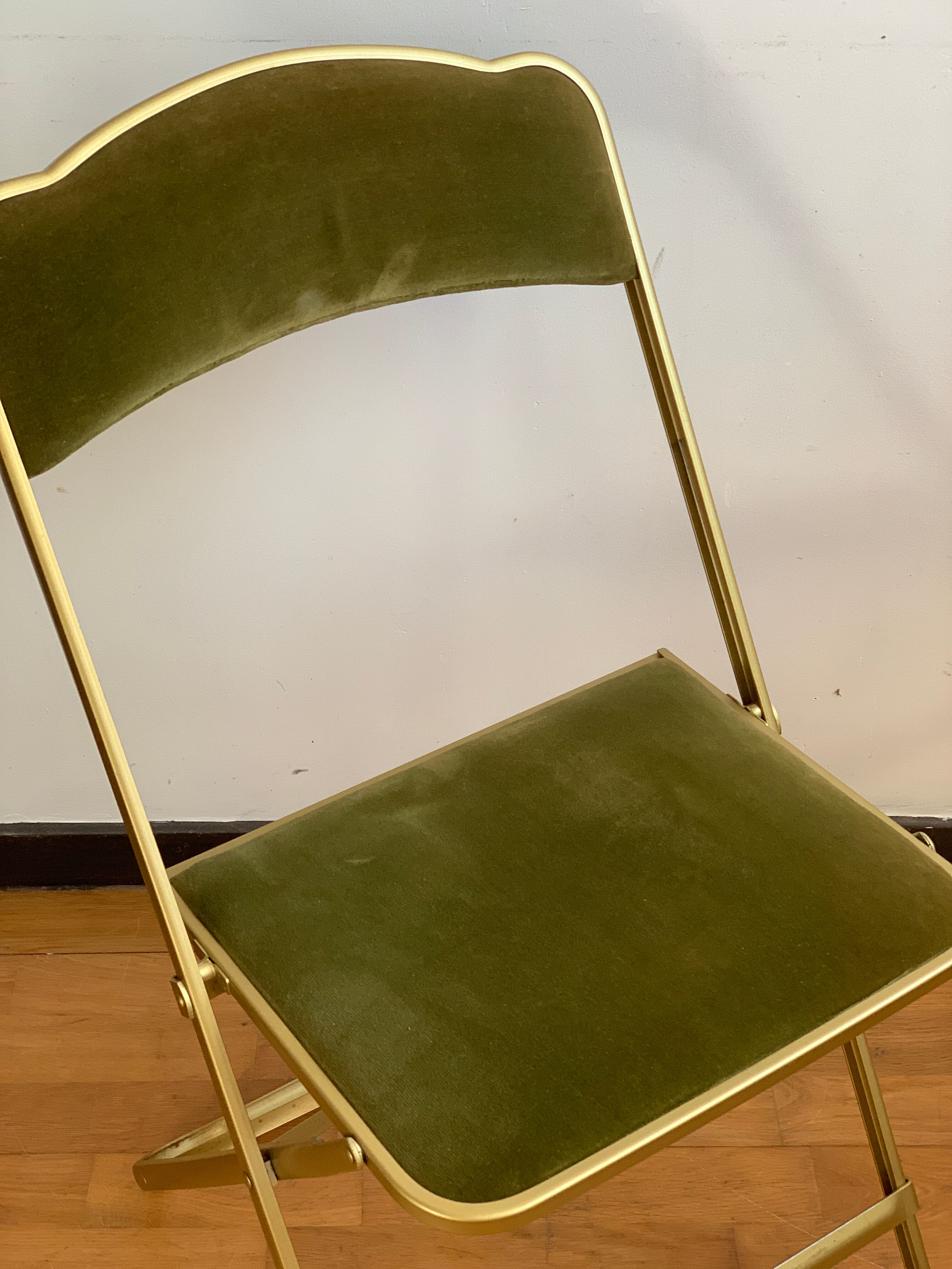 Chaise pliante en velours | Selency