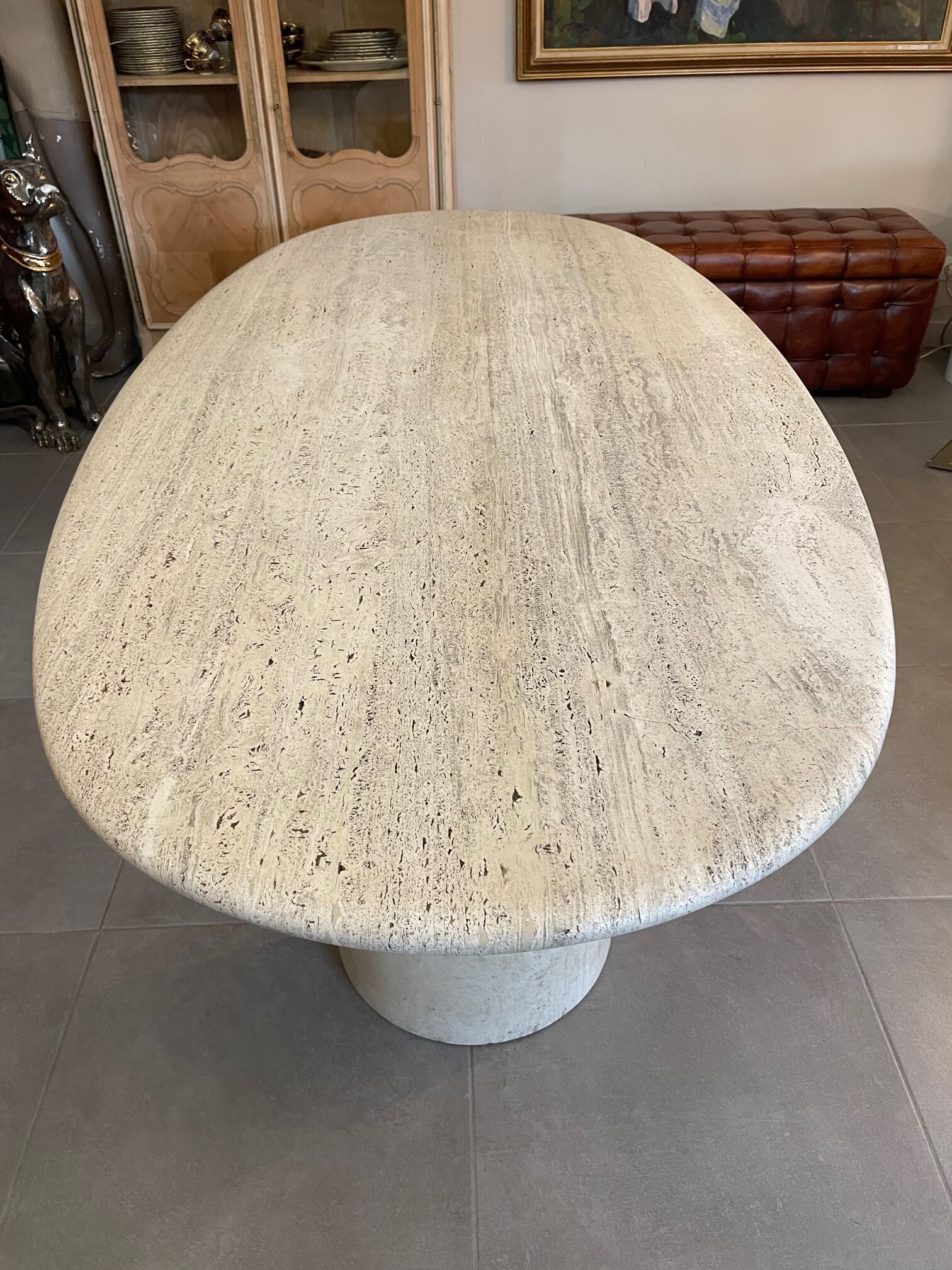 Table ovale en travertin | Selency