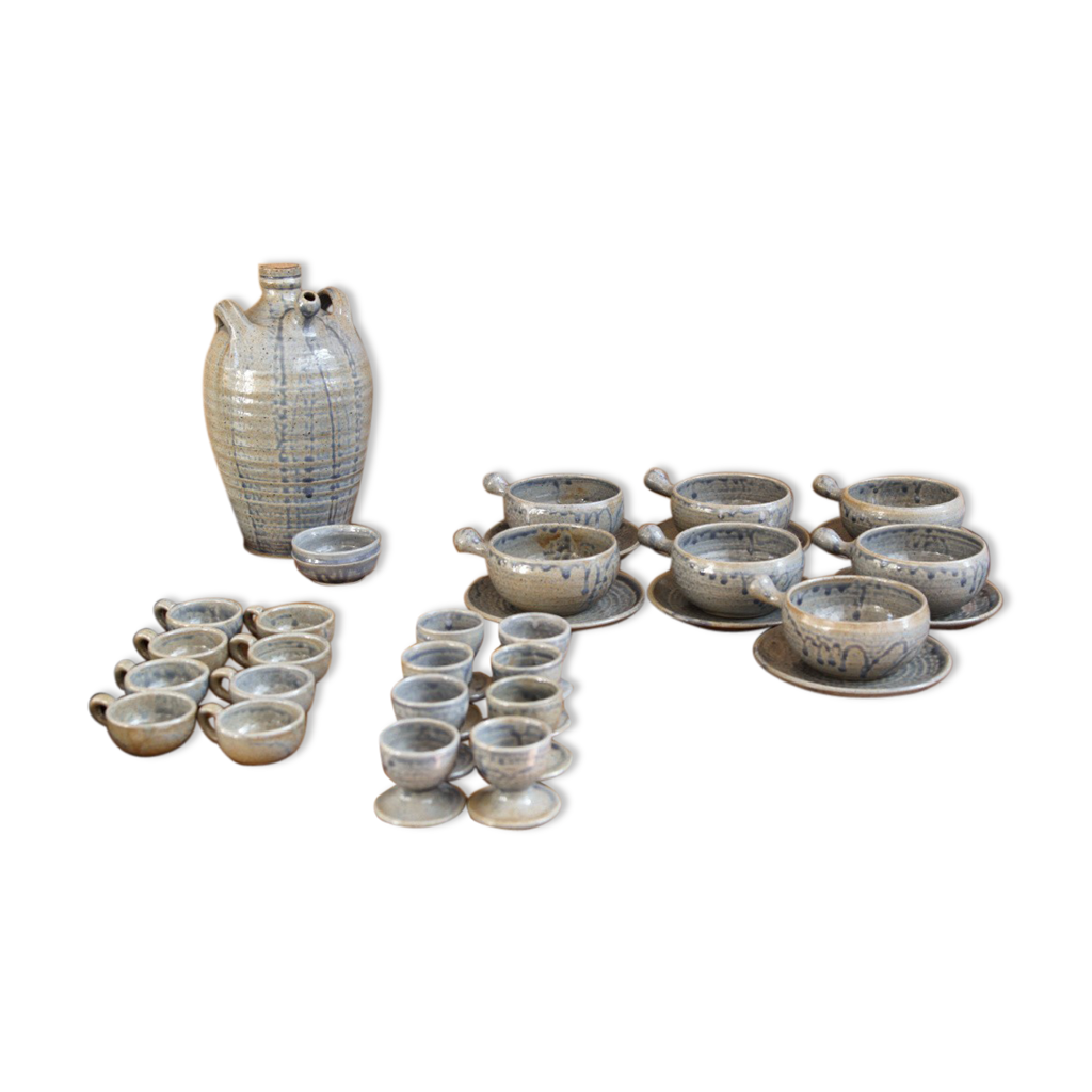 Service en grés de Puisaye, signé Daniel Auger | Selency