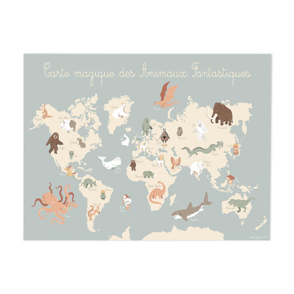 Carte magique des animaux fantastiques format a2 | Selency