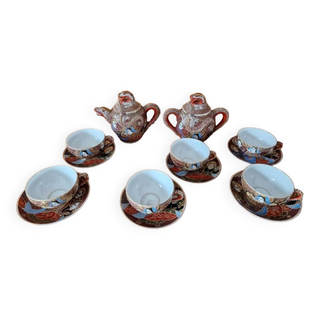 Beau service à thé/café en porcelaine de Dainan - Porcelaine polychrome ...