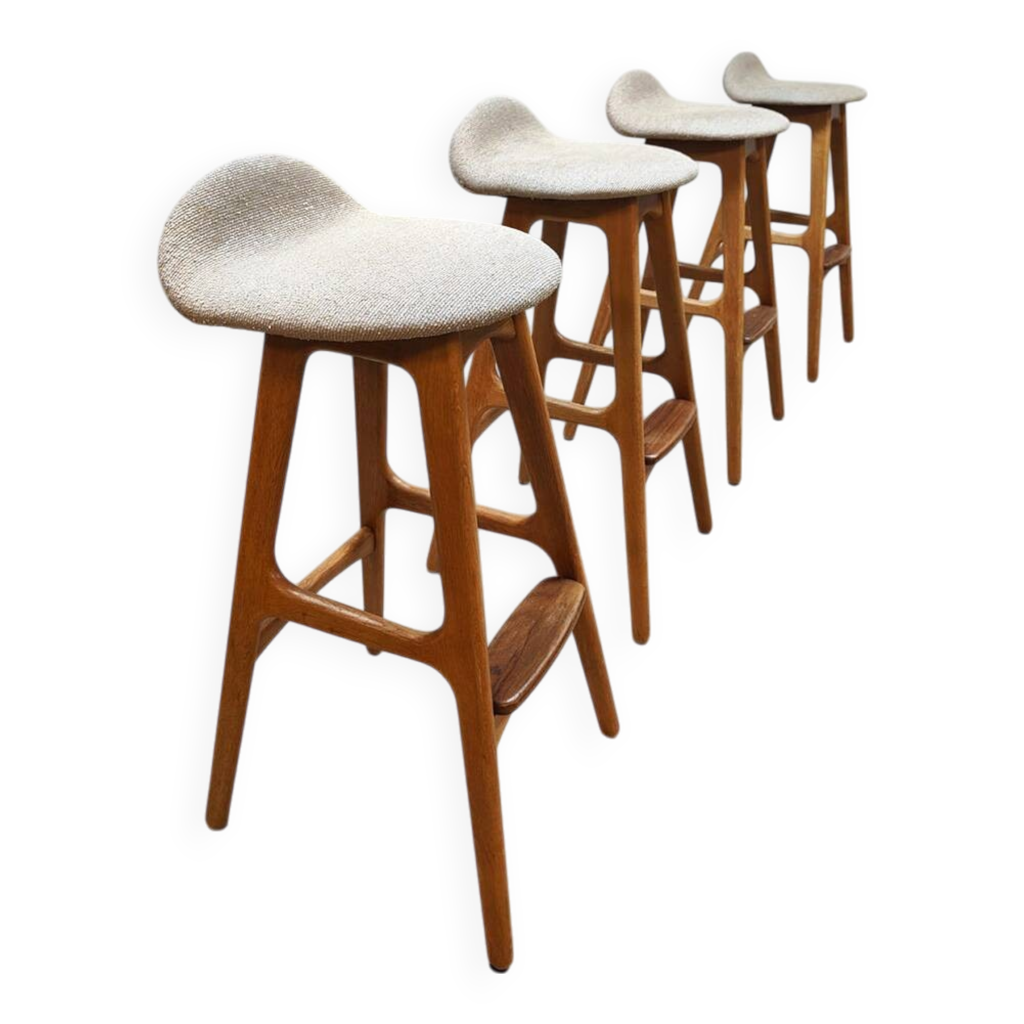 4 tabourets de bar danois vintage | Selency