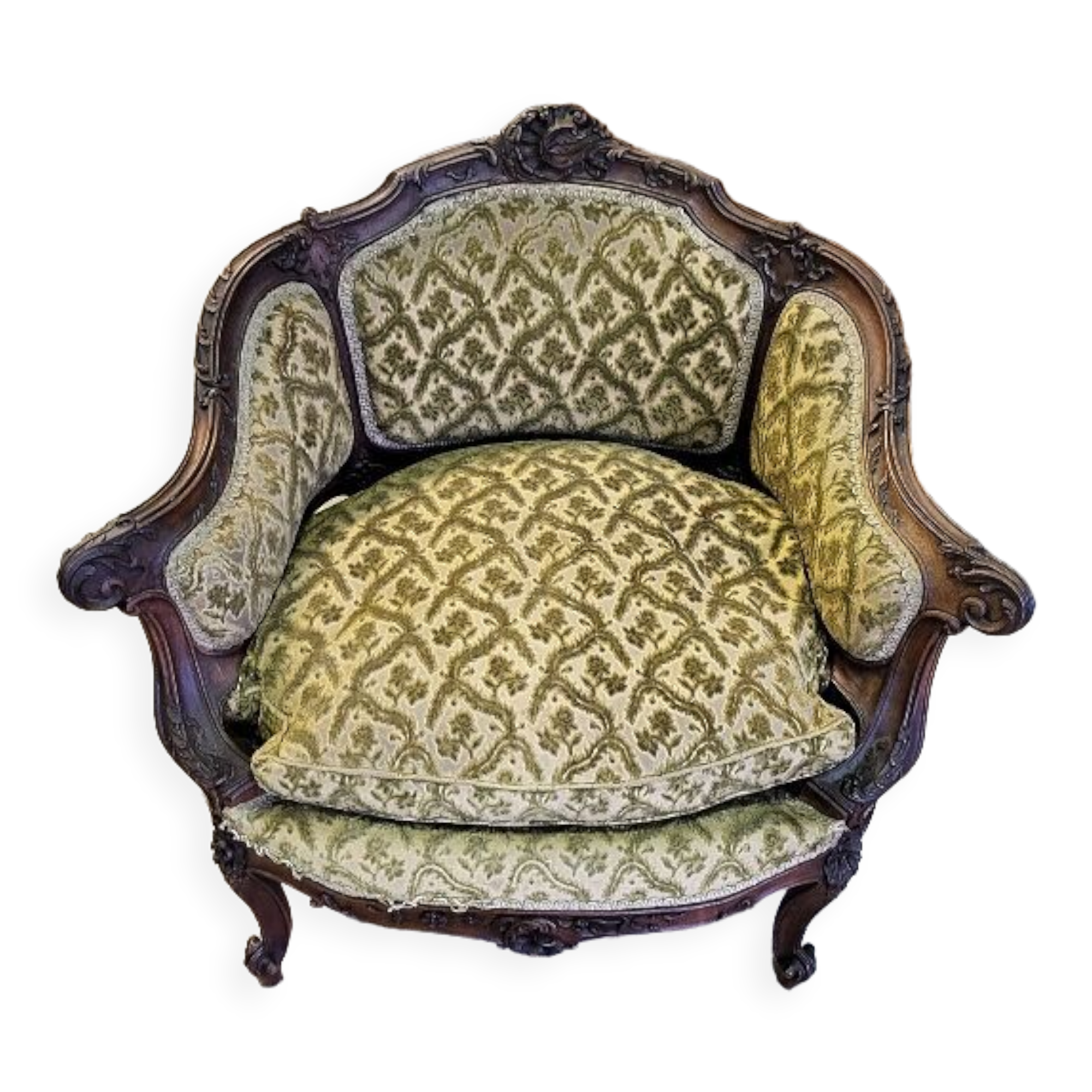Fauteuil rocaille en noyer du xix ème siecle | Selency