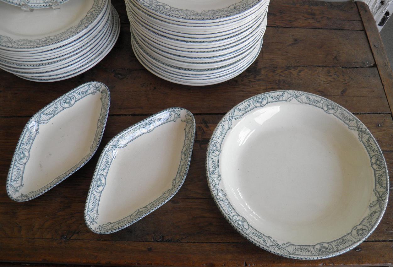 Ancien service de table 1900 faience Salins R&A | Selency