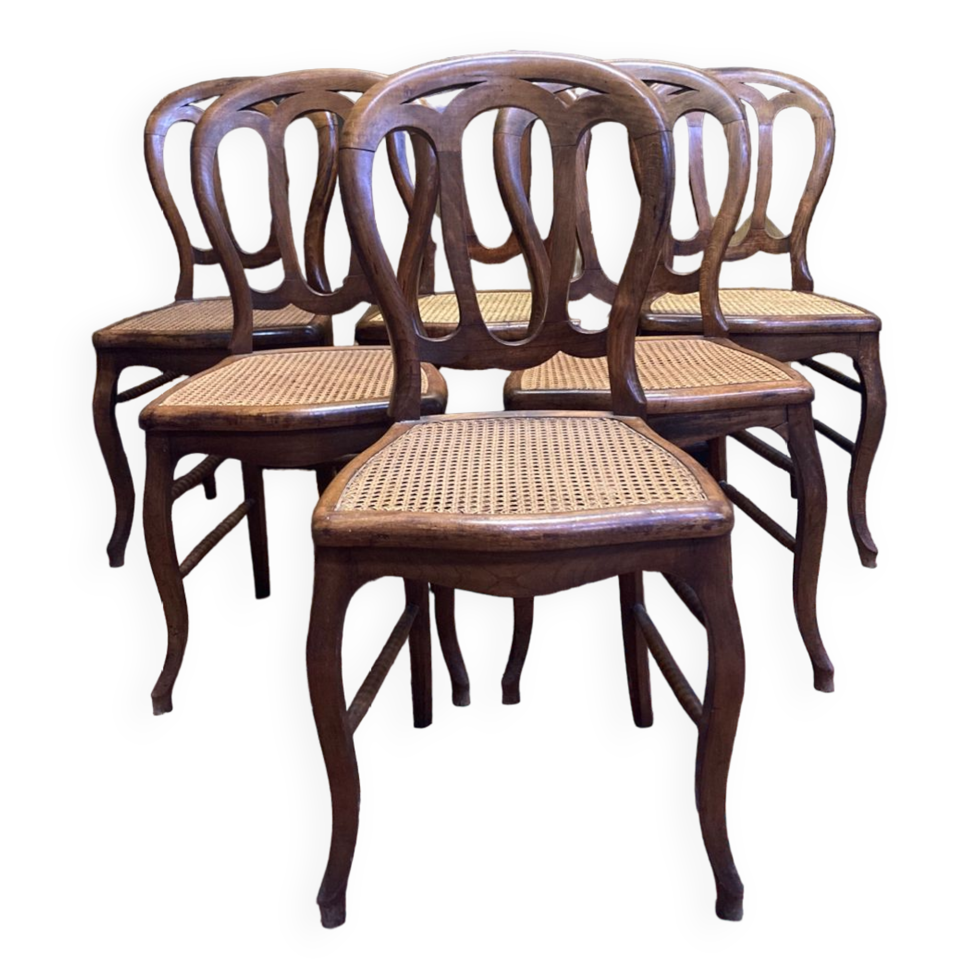 6 chaises Louis Philippe cannées | Selency