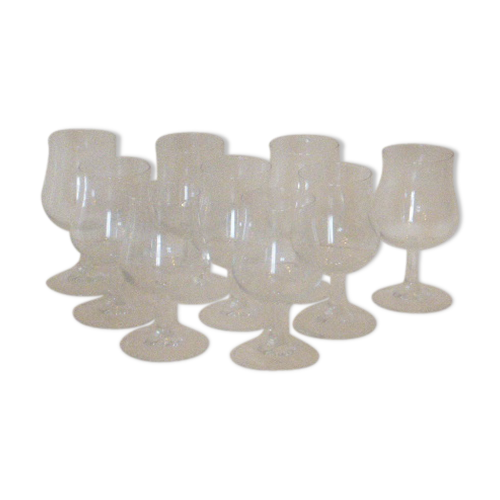 Lot de 9 verres a bourgogne, luminarc France, verre transparent | Selency