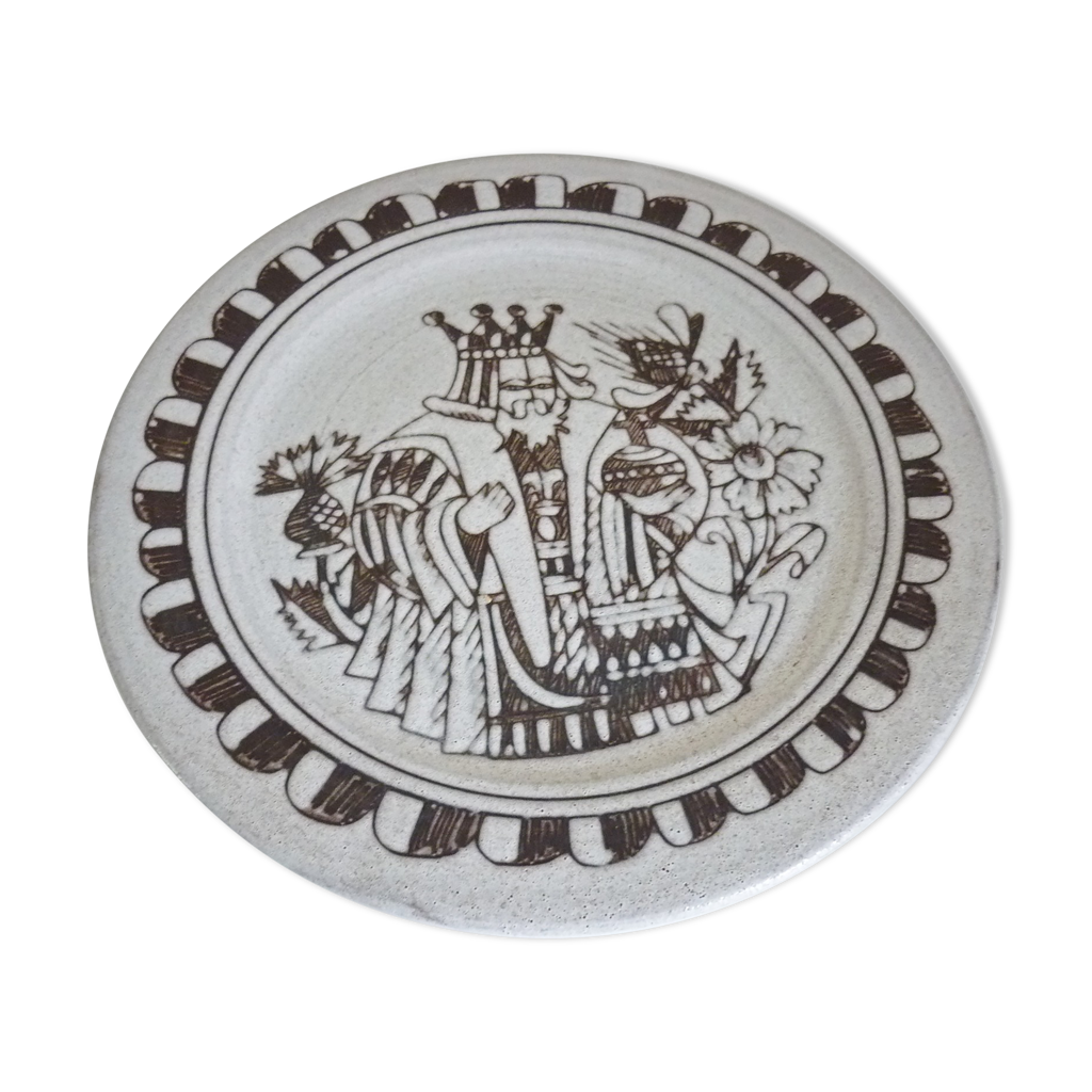 Assiette céramique d'art émaillée, signé La Tournerie, années 60/70 ...