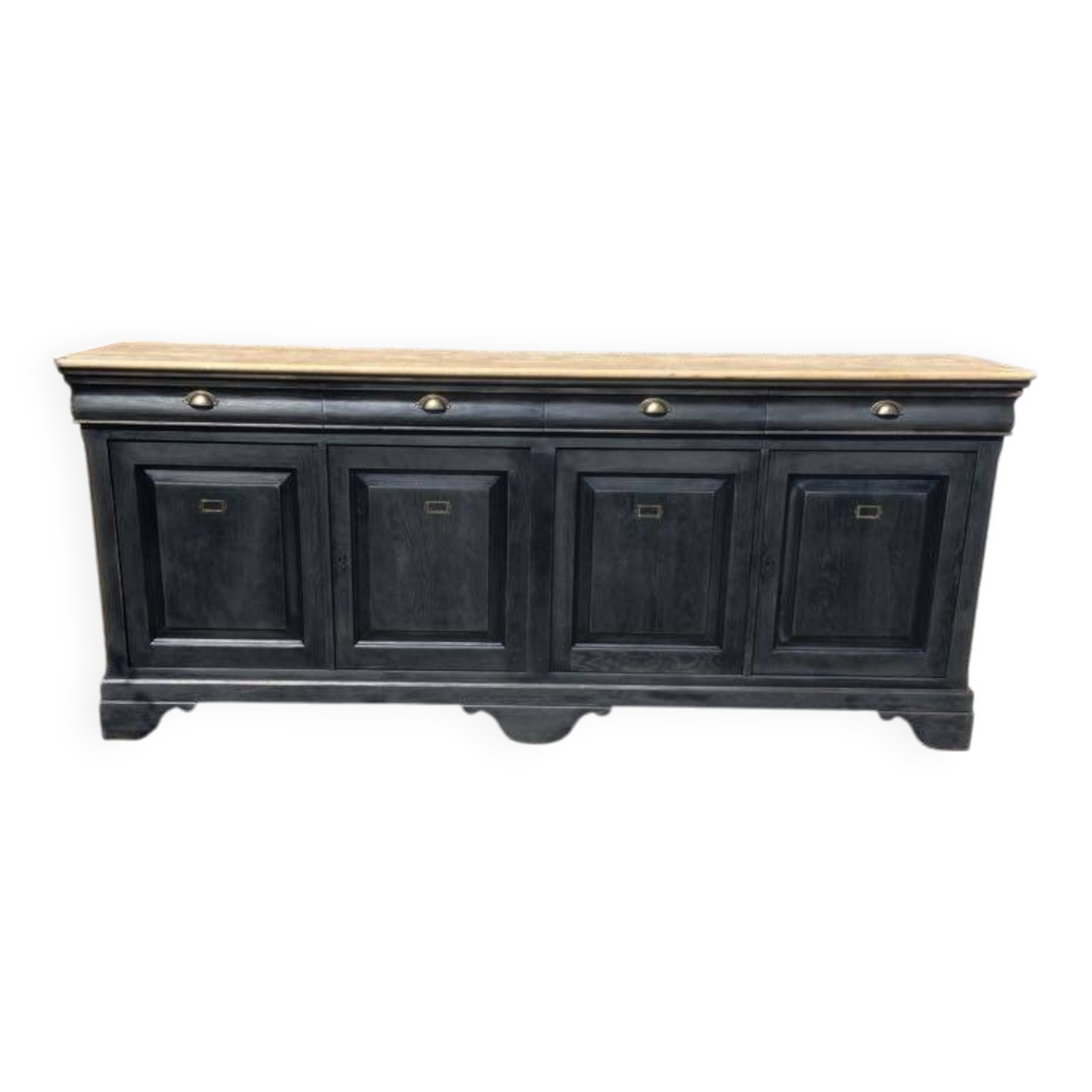 Grand buffet noir et bois | Selency