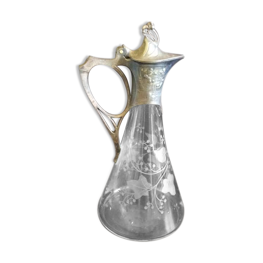 Aiguière en verre et étain | Selency