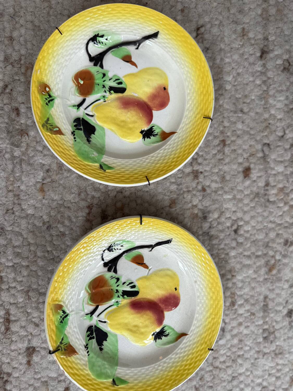 Trio assiettes barbotines poire | Selency