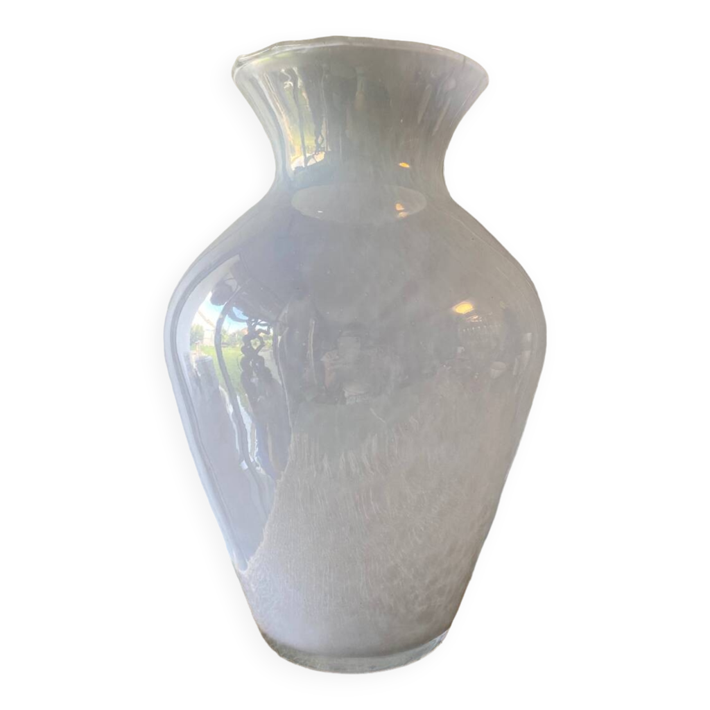 Grand vase en verre soufflé bullé | Selency
