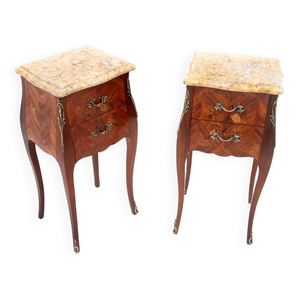 Une paire de tables de chevet avec plateau en pierre, France, vers 1880 ...