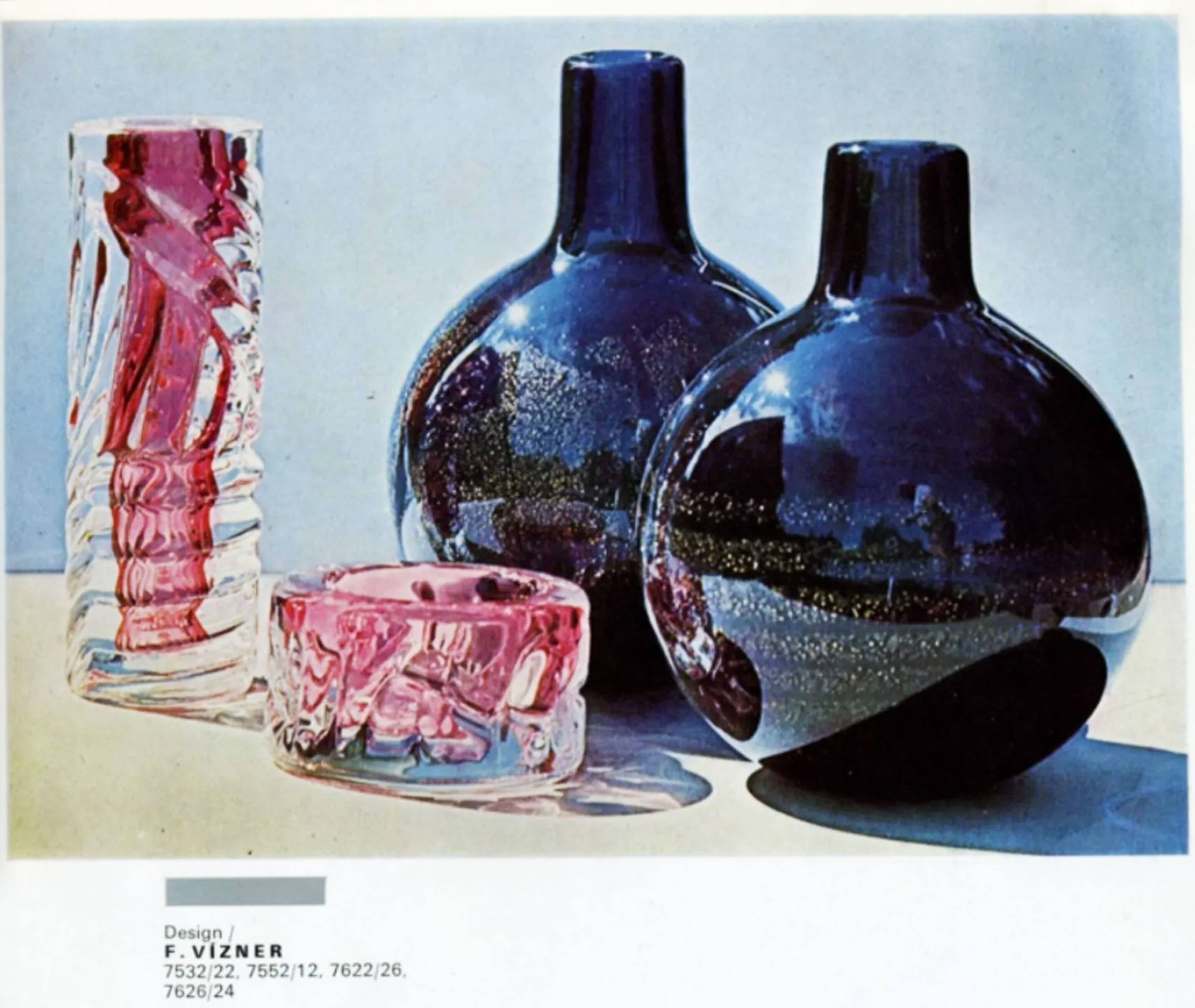1970s Green Glass Vase by Frantisek Vizner for Skrdlovice Glassworks ...