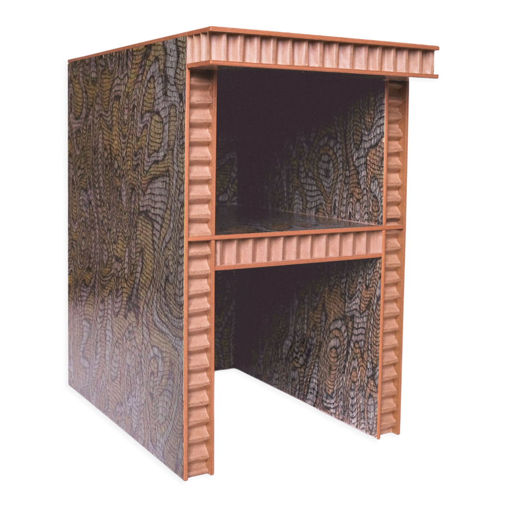 Console en MDF Alvéolé plaqué 'snakeskin' | Selency