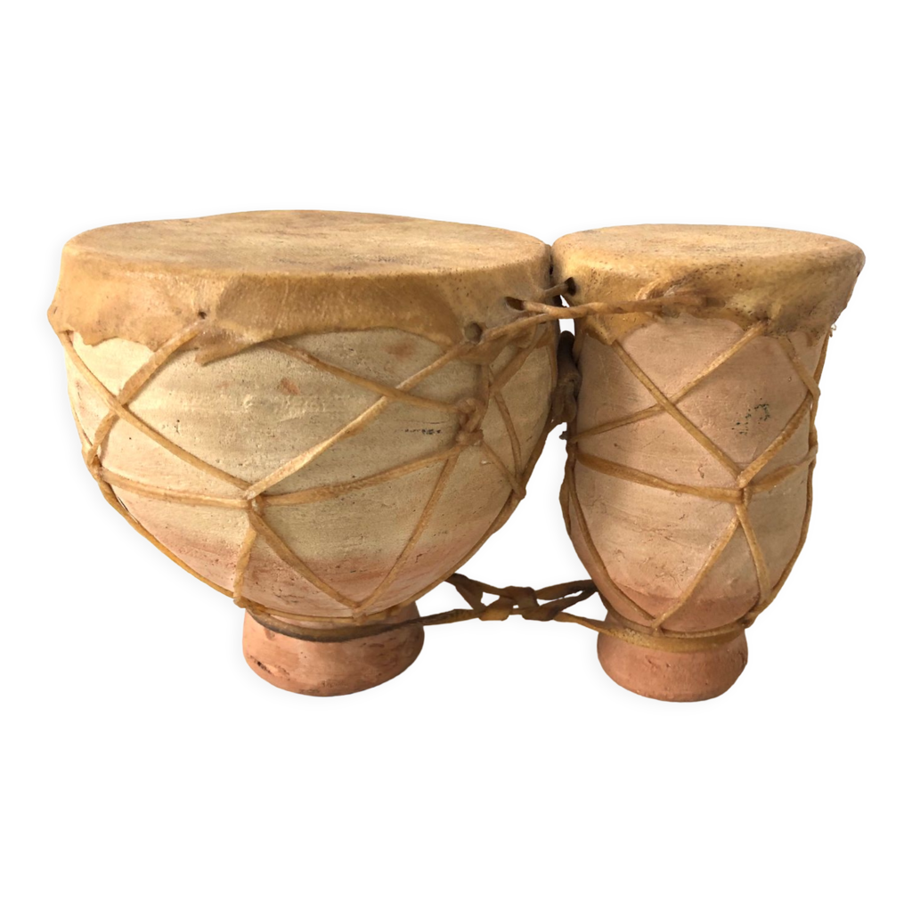 Tam-tam percussion terre cuite Maroc | Selency