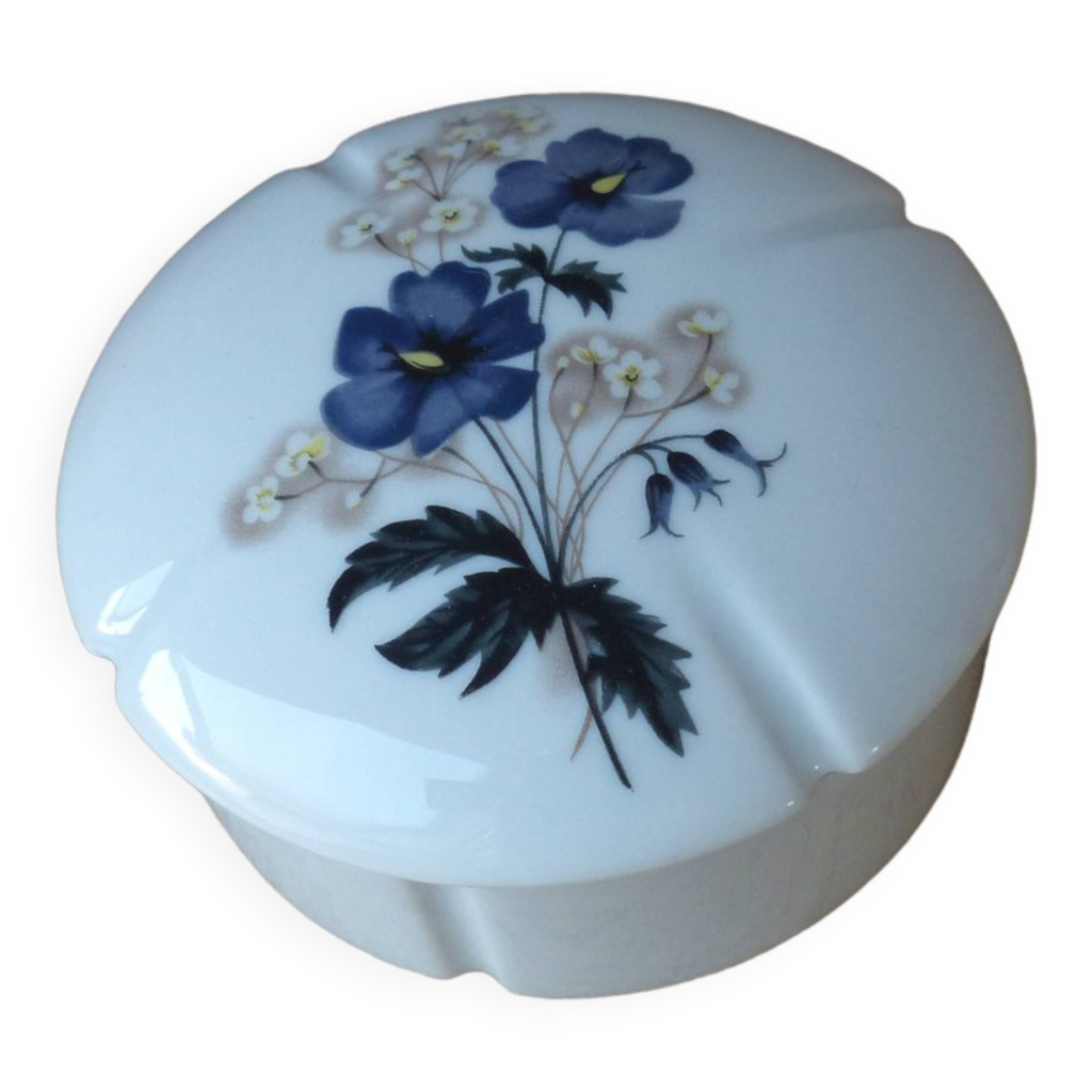 Ancienne boite en porcelaine de Limoges Marcel Frank Décor Floral | Selency