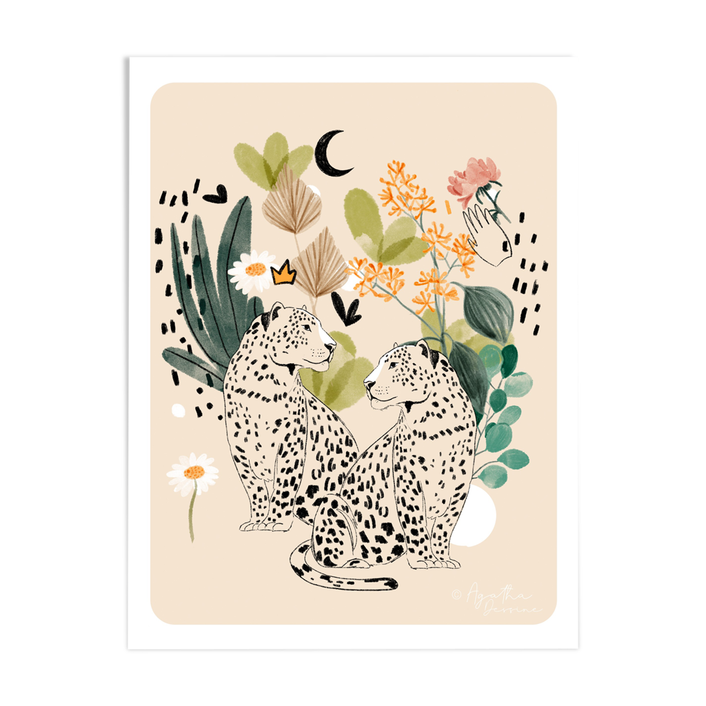 Illustration "Duo inséparable" A3 | Selency