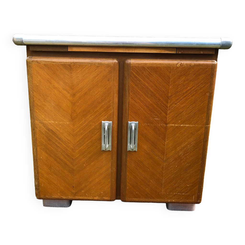 Buffet Mado vintage à 2 portes et 1 tirette en cp chêne. | Selency