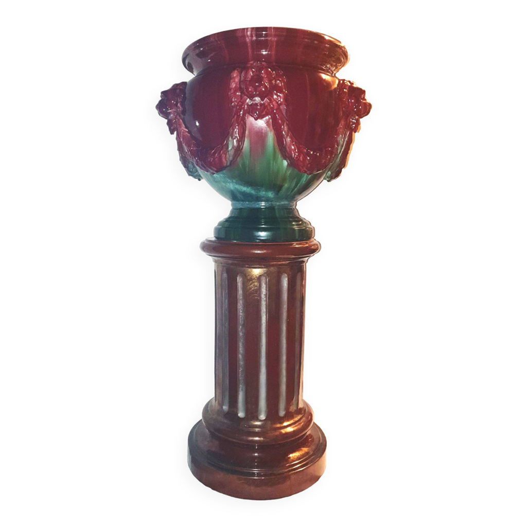 CACHE POT SUR COLONNE CLEMENT MASSIER | Selency